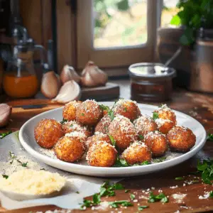 Crispy Parmesan Garlic Potato Balls Recipe
